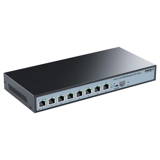 【2.5Gbps PoEスイッチ】100/1000/2500M PoEポートx8+10G SFP+ポートx1。この2.5Gbeスイッチは、802.3、IEEE 802.3u、 IEEE 802.3ab、IEEE 802.3bz、IEEE 8...