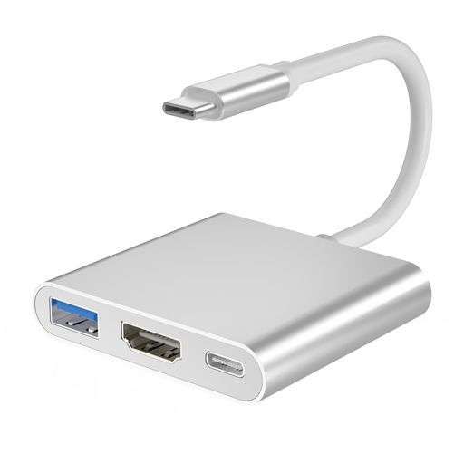 【3-in-1 USB-C to HDMIアダプター】この HDMI Type-C変換アダプターは、HDMI 4K@30Hz出力ポート、USB-C 100W PD充電ポート(充電機能のみ)、USB3.0ポートを備えています。 複数のデバイス...