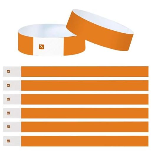 【合成紙リストバンド商品サイズ・仕様について】約1.9CMX25CM豊富なカラー:オレンジ、パープル、ピンク、ブラック、ブルー、ホワイト、緑、赤、黄、グレー枚数選択可:100枚・200枚・500枚・1000枚 【耐久性抜群の高品質】破れにく...