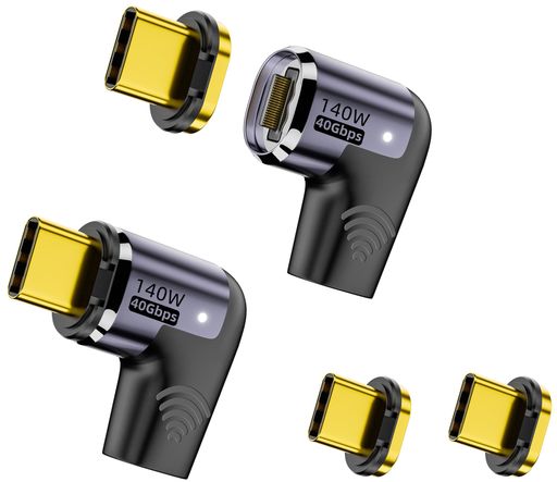 USB-Cケーブルが瞬時にマグネット式に ⭐【アップグレード140W】:USB Cマグネットアダプターは5V/3A-28V/5A、最大140WのUSB電力供給を実現でき、お使いのデバイスに最速の充電を提供します。 ⭐【24ピン磁気設計】:U...