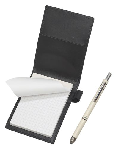 再生牛革ミニノートカバーと3機能ペン(黒赤2色ボールペン+シャープペン)(白軸)のセット ミニノートカバー:A7ノート(50枚)入り 材質:再生牛革(リサイクルレザー) サイズ:118mmx85mmx13mm ペン 材質:樹脂 サイズ:全長...