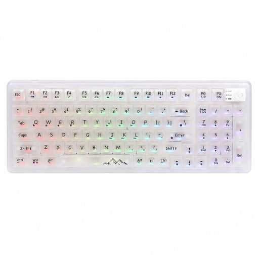 【無光沢透明キーボード】このPC ゲーミング キーボードは、無光沢透明度の高い PC 素材で作られたケーシングとシャインスルーキーキャップと究極の透明感のあるデザインで、無光沢と透明度を維持します。透明なキーボードより大幅に改善されている。...