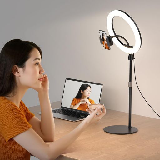 【優しくもパワフルな照明】12インチのカーブリングと高密度の拡散層により、厳しい眩しさを排除し、ストリーミング、ズーム通話、深夜の作業に最適です。 【30種類のライティングコンボ】3つの色温度(クール/ウォーム/デイライト)x10段階の明る...