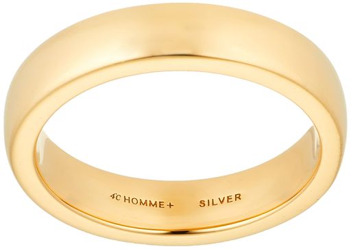 【Basic Band Ring】ひとつの帯を均一にまいたようなシンプルなバンドリング 全周同じ厚みと幅で仕上げたシンプルでミニマルなデザイン シルバー+18Kイエローゴールドコーティング 【サイズ】幅:約5.0mm ジュエリーケース、SH...