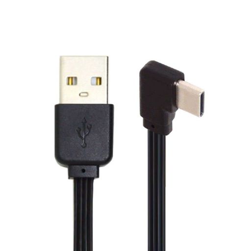 13cm USB 2.0 Type-A オス - USB-C Type-C 左右角度 90度 データ フラット スリム FPC ケーブル FPV &amp; ディスク &amp; 電話用 このケーブルを使用すると、USB接続のデバイスに接続...