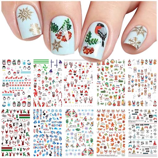 【セット内容】クリスマスネイルシール10枚セット。 【高品質】ネイルステッカーは高品質の素材で作られており、安全、無毒、長持ちし、通気性があり、滑らかな手触りで快適に着用できます。 【かわいいデザイン】ネイルステッカーにはサンタクロース、雪...