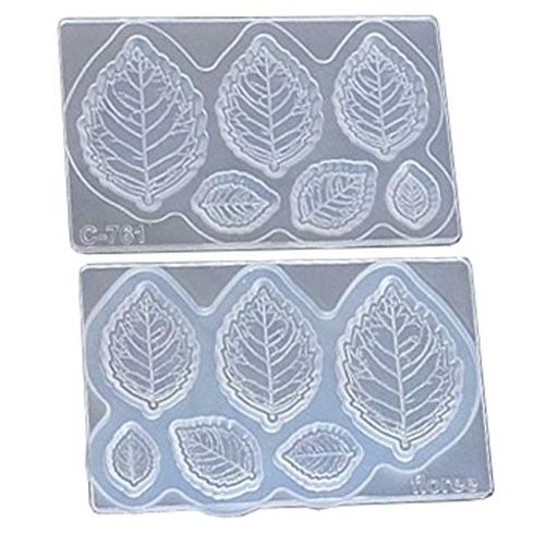 シリコン製ミニチュア用型抜き 樹脂粘土をはじめとする自然乾燥粘土、オーブン粘土・UV-LEDレジン・2液混合型レジン(エポキシ樹脂)でご使用頂ける便利なシリコーン型(モールド) 粘土などを型につめて抜くだけで簡単にリアルな薔薇のリーフパーツ...