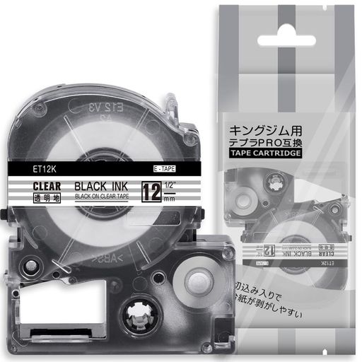 [ 含みます ]: 互換テプラ 12MM 透明地黒文字 1個。[ 互換型番 ]: 透明 ST12K [ サイズ ]: 幅--12MM 長さ--8M。ASPRINTE互換テプラ テープ 透明 12MMは防水性、腐食防止性、強粘性。純正品と遜色...