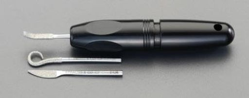 <セット内容>:^平:3.3x1.5x15mm^丸:直径2.3x20mm^刀刃:3.8x1.2x17mm^グリップ:95mm^全長:55mm^軸径:3mm^粒度:#140
