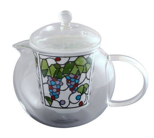 サイズ:本体-約幅14.6x奥行き11x高さ8.8cmフタ-約直径7.7x高さ4.4cm茶こし-約直径7.8x高さ7.3cm 素材:本体-ガラス茶こし-磁器 生産国:茶こし-日本ガラス-中国 容量:約520ml セット内容:ポットx1茶こしx1