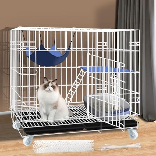 インドア 【猫が安心自由に活動できる場所】この猫用ケージは、子猫が脱出した後ケガや交通事故などのトラブルを防ぎます。安全で快適な休息場所を作り、猫を怪我から守ることができます。広々としてフレキシブルなので、多頭飼いの方にも使いやすいと思いま...