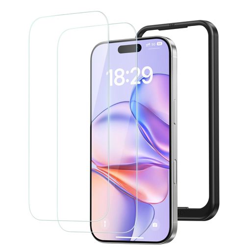 【対応機種】iPhone15Pro専用(6.1インチ対応) 【たったの3ステップ・初心者でも綺麗に貼れる】ガイド枠をはめる右向き矢印上側に合わせて、フィルムを置く右向き矢印軽く押すだけで自然に吸着。初めての方でも簡単に貼り付けられるよう、専...