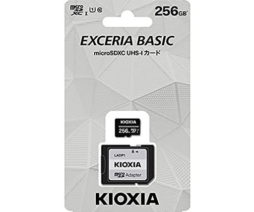 256GB ●容量:256GB●スピードクラス:クラス10/UHS-I●外寸:縦15x横11x厚1mm●重量:0.3g●SD専用変換アダプタ付