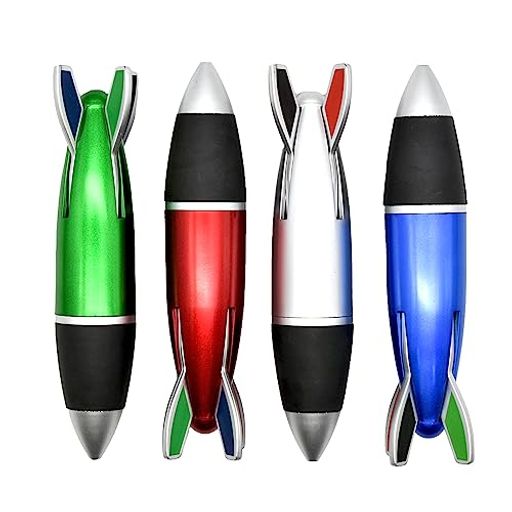 材質:プラスチック;サイズ:13cm;インク色:4色 デザイン:ぺん本体はおしゃれロケット造形ように、かわいくてファッショナブルに見えます 特徴:無毒性、無酸性で、インクを飛ばしたり、染み込ませたり、にじませたりすることがありません, 汚れ...