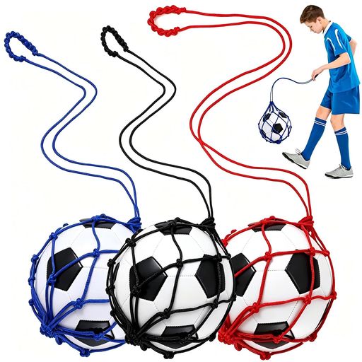 【セット内容】異なるカラーのサッカーリフティングネット 3 個セット(レッド・ブラック・ブルー)、サイズ:12cmx15cmx15cm。 【高品質素材】耐久性に優れた高強度ナイロン素材を採用。ポケットに簡単に収納でき、場所を取らず持ち運びに...