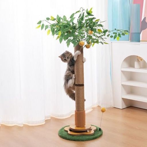 クライミング 【お部屋に馴染む観葉植物風デザイン】まるで本物の木のようなナチュラルなシルエット。猫ちゃんの遊び場としてだけでなく、お部屋を彩るインテリアとしても機能するおしゃれなデザインです。省スペースな設計で、狭いお部屋やワンルームでも圧...