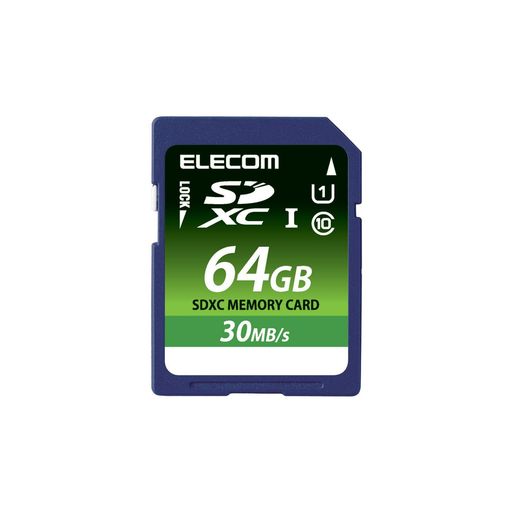 メモリ規格:SDXCClass10UHS-I インターフェイス:SD 最大転送速度:読み出し:30MB/s 最低保証速度:10MB/sec 外形寸法:幅24.0mmx高さ32.0mmx奥行2.1mm 重量:約2.0g 保証期間:1年(データ...