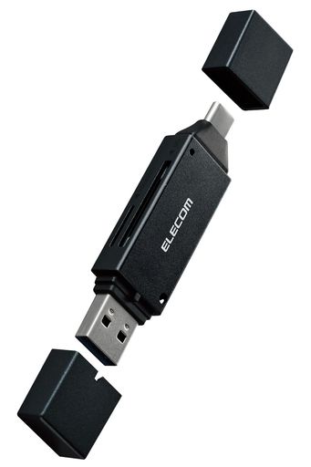 USB Type-C(TM)ポートとUSB-Aポートの両方に直挿しできるタイプのカードリーダーです。 SDメモリーカードスロットとmicroSDカードスロットの2つのスロットを搭載しています。 SDメモリーカードスロットは、SDHCメモリー...