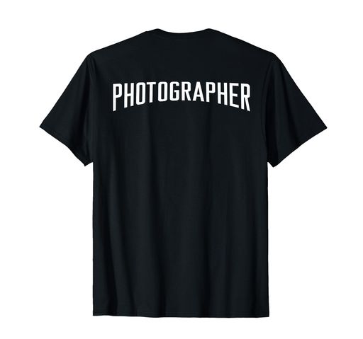 写真家、背中に印刷 写真撮影