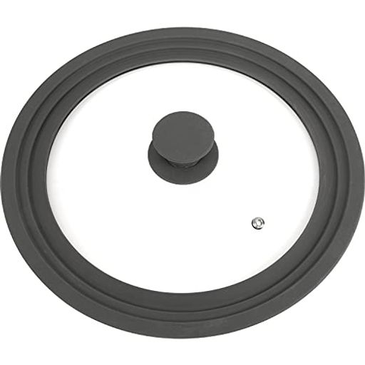 商品サイズ:約29.1x高さ5.5cm 重量:約625g 材質:強化ガラス、シリコーンゴム(耐熱温度:200度) 生産国:中国 お鍋やフライパンを傷つけにいくいシリコーン製のフチ付。ソフトなあたりで調理器具にやさしい仕様です。ガラス窓から調...