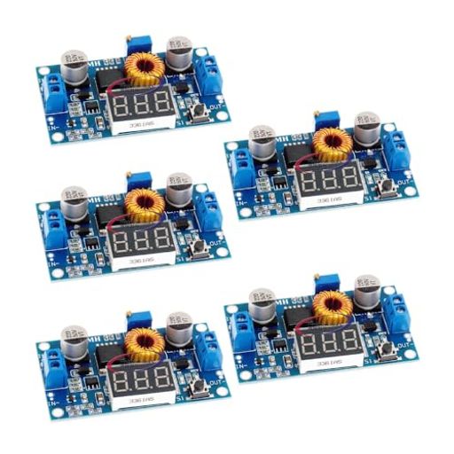 5PCS DC-DC 5A XL4015 75W Buck Converter 4-38V to 1.25-36V Step-Down Voltage Regulator High Power Module with LED Display