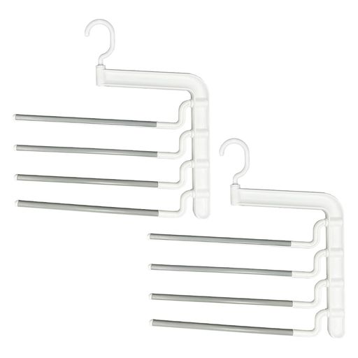 サイズ:約39x40x2cm 商品重量:約301g 材質:本体・フック/ポリプロピレン、ストップバー/ハイインパクトスチロール樹脂・ラバー加工 原産国:日本 ●それぞれのバーを手前に引くことでボトムスが取り出しやすい。バーにはすべり止めが付...