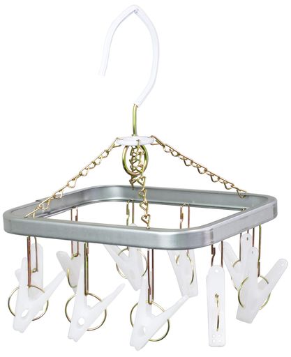 小物干しに便利な、小さな角ハンガー。 サイズ:約幅20x奥行15x高さ27cm 重量:約159g