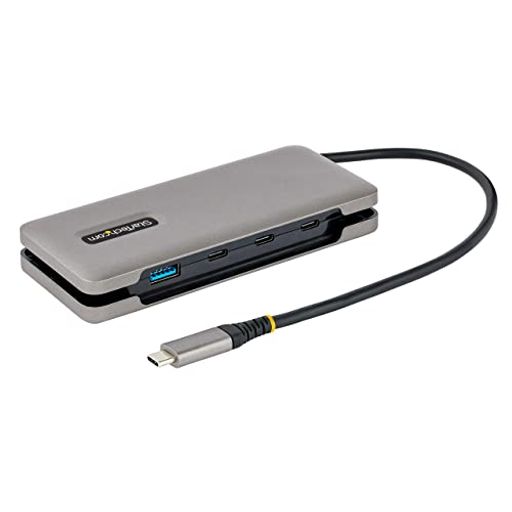 ハイパフォーマンス:USBポート4口(3x USB-C &amp; 1x USB-A)を搭載したバスパワー対応USB 3.2 Gen2 10Gbpsハブ。USBホスト側から供給される電力は最大15Wで、接続されるすべてのデバイスで共有 コン...
