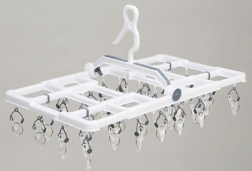 カラーホワイト/グレー サイズ(約)幅61x奥行34x高さ35cm(使用時) 重量(約)750g 材質ポリプロピレン、ポリエチレン、硬鋼線 室内干しもできるフック付き!ひっぱるだけの簡単取り入れが可能です。 スライドタイプで使用時は広げて大...