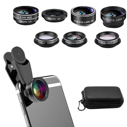 高品質スマホレンズ: 本体は耐久性に優れたアルミニウム素材を採用。レンズは光の反射を抑える設計となっており、日中のアウトドア撮影に適しています。クリップ式でスマートフォンカメラに設置可能。レンズと携帯電話カメラの位置を調整することで、スマー...
