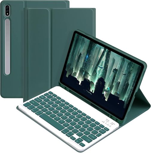 【対応機種】GalaxyTabS10Plus/S9FEPlus/S9Plus(12.4インチ)専用保護キーボード付きケースx1 【取り外し可能キーボード】ワイヤレスBluetoothキーボードはマグネットで保護カバーに接続されており、柔軟で...