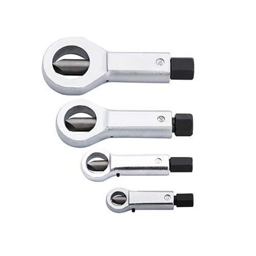 ・適応ナットサイズ : 9-12mm, 21-16mm, 16-22mm and 22-27mm (大) ・材 質 : クロームモリブデン鋼 ・重 量 : 1.5 Kg 硬くてゆるまないナットを切って外すのに使用します。ねじ込んでいくことで...