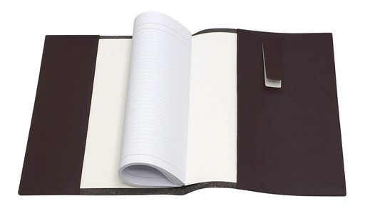 白箱入り 本体サイズ:317mmx230mmx15mm 材質:再生牛革(リサイクルレザー) A4ノート入り