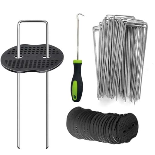 マルチ 防草シート 固定ピン Uピン杭 黒丸付 おさえピン U字型ピン