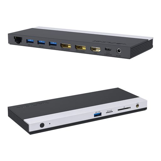【13in1USBCドッキングステーション】WAVLIVKプラグアンドプレイUSBCハブは、1x4KHDMI、2つのディスプレイポート、1000MRJ45Ethernetポート、DC20V電源ポート、アップストリームUSB-Cポート、4xU...