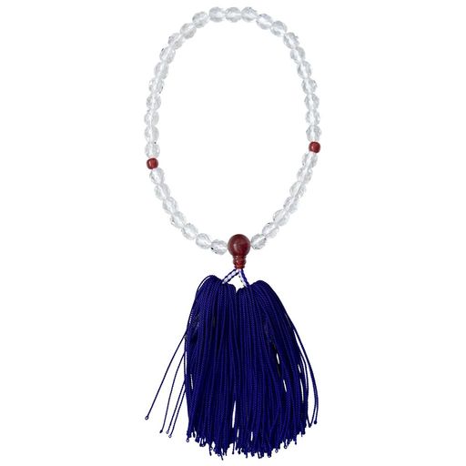 【仕様】片手数珠/20切36珠 【材質】主玉:切子ガラス/親玉・天玉・ボサ:プラスチック/房:人絹(レーヨン) 【用途】宗派に関係なく使用可/女性用