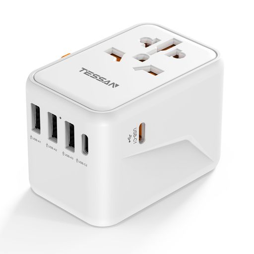 【一台6役·PD45W急速充電満足】:3つUSB-Cポートと2つUSB-Aポート合計45W出力。USB-C1ポート最大45Wで急速充電可能。USBポートは変圧の必要がないため、海外旅行中でも日本のノートパソコン、スマホ、携帯ゲーム機、タブレ...