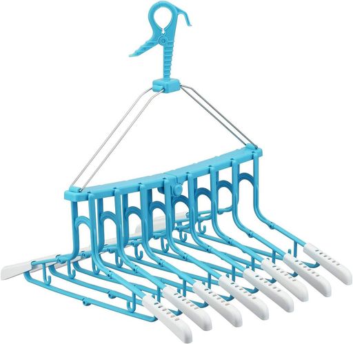 サイズ(39~49.5)x44x50cm 室内からの出し入れが楽な、スリム内折れ式。 ショルダー部分がスライドして約7cmも伸びるので、脇がひらき乾きやすい。型崩れも防止する。 省スペースでたっぷり干すことができる。 風が吹いても竿から落ち...