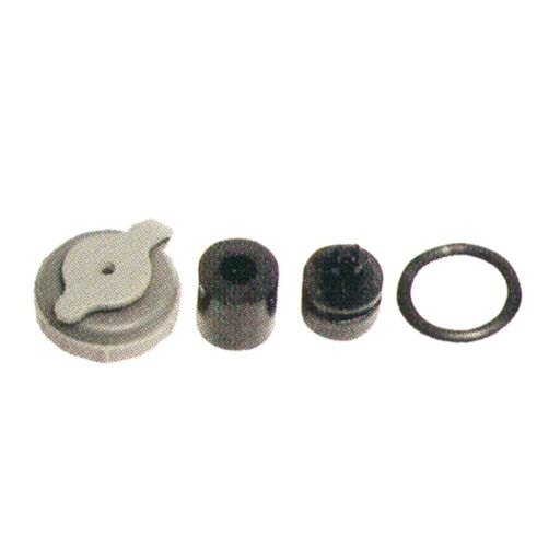 22:ダストキャップ付プラスチック口金キャップ 20:口金パッキン 21:バルブ芯押し 34:ピストン用Oリング