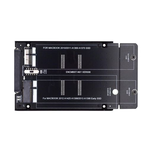 SATA-MACストレージアダプター。ホスト接続に7+15ピンコネクタ1つと、SSDストレージデバイス接続に2つの12+6ピン17+7ピンコネクタを提供します。組み立てると、さまざまなオペレーティングシステムで動作します。 12+6ピンと1...