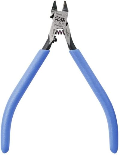 プラスチック模型のゲートカットに特化し、究極の切れ味を追求した極薄片刃ニッパー 主な製造国:日本 仕様:全長約120mm、重さ約60g、片刃構造 対応素材:プラスチック(PS樹脂、PP樹脂、ABS樹脂、PE樹脂)のみ切断可 切断能力:Φ3m...