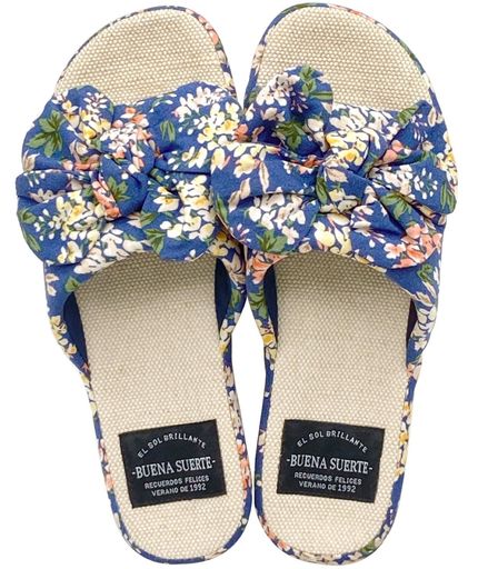 サイズ:約M(22~24cm)外寸25.5cm サマースリッパ花柄リボンスリッパ