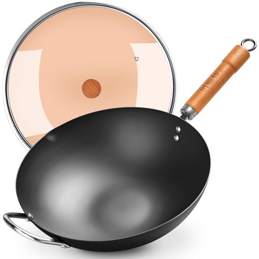 炒め物カダイ 【長い歴史、職人技術】WANGYUANJI鉄鍋鋳造には400年以上の歴史があり、鉄鍋の生産に力を入れ、各鉄鍋は複数の工程を経て作られ、良い品質を確保するために、手作業で仕上げ検査作業を行います 【窒化処理を施し傷も錆びも付きに...