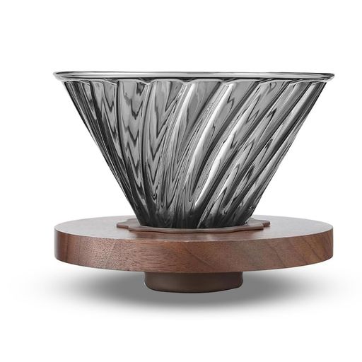 アイスコーヒー 【高品質】このV60ドリッパーはホウケイ酸ガラス製で、ハンドルはクルミです。この素材は安全で無臭、高温耐性があり、お手入れが簡単で、BPAは含まれていません。手淹れコーヒーの楽しさを体験するのに最適。 【優れた濾過能力】コー...