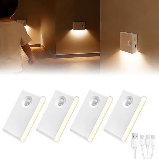 3in1充電&amp;省エネ設計、3色調光&amp;無段階調光、2つのモード&amp;長寿命バッテリー 【3in1充電&amp;省エネ設計】この屋内用センサーライトには便利な3in1充電ケーブルが付属しており、3つのライトを同時に充電できる...