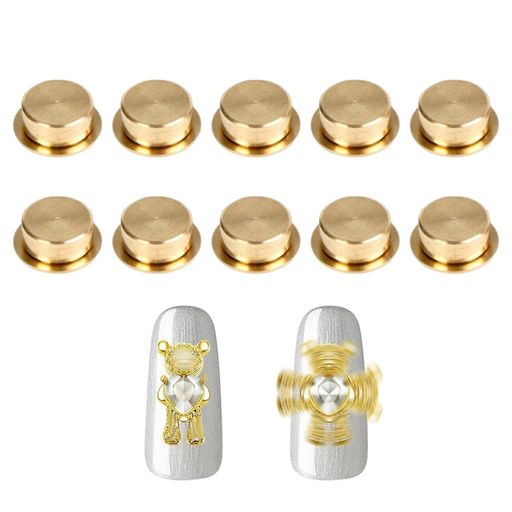 【商品仕様】サイズ:内径約4mm外径約5mm高さ約2.5mm、カラー:ゴールド数量:10個入り。 【高品質素材】高品質素材を使用した回転ネイルチャームは、耐久性に優れ、美しい発色でパーツとの調和が抜群です。精巧な製作技術により、がたつきのな...