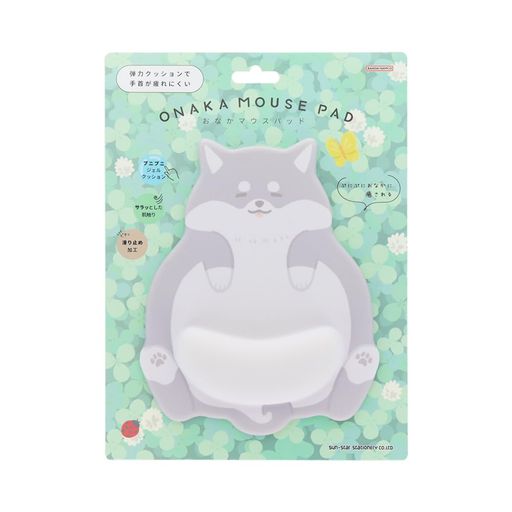 どうぶつの癒されるマウスパッド 【特長】0“ぷにぷにおなか”に癒されるどうぶつマウスパッド 【仕様]おなか部分:ジェルクッション/底面に滑り止め加工付き 【サイズ】175mmx215mmx23mm 【材質】PPG・ポリエステル・ポリウレタン