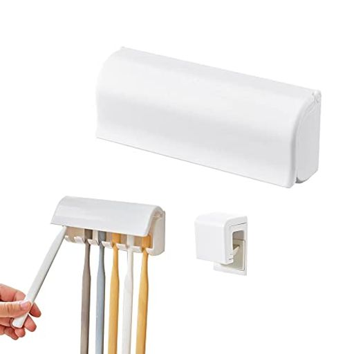 【製品仕様書】:サイズ:13*5.5*4cm、壁掛け歯ブラシホルダー*1個、歯磨き粉ホルダー*1個。 【材質】:高品質のプラスチック製。環境にやさしく実用的、底はくり抜かれています。換気と換気は、バクテリアを繁殖させません。 【省スペース】...