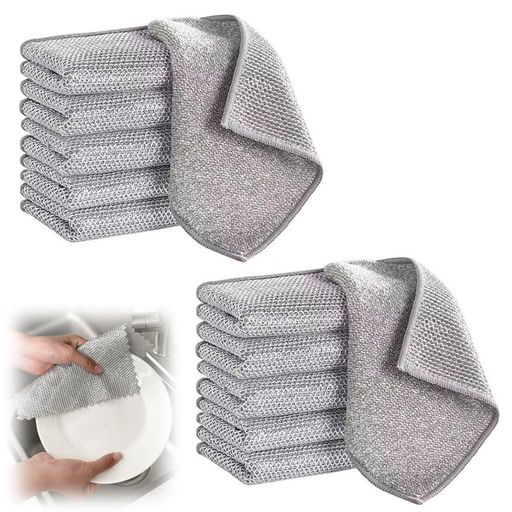 1.【傷がつきにくい設計】特別な生地と銀線を使用した食器洗いタオルは、耐久性に優れ、使いやすく、食器やキッチン用具に傷をつけることなく安心して清掃できます。 2.【サイズと耐久性】20cmx20cm、三層構造で丈夫。 3.【湿乾両用】濡れた...