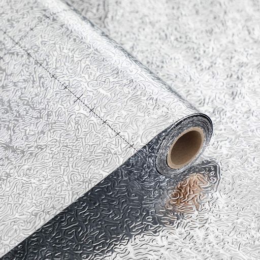 【サイズ】:40cmx3m貼り付け説明書付き色:金属柄壁キッチンシート;お好きな長さに金属柄調カッティングして活用できます。裏面は嬉しい目盛り付でDIY初心者の方でもお気軽にお試しいただけます 【簡単に家具を再生】テーブル、家具、キッチン、...